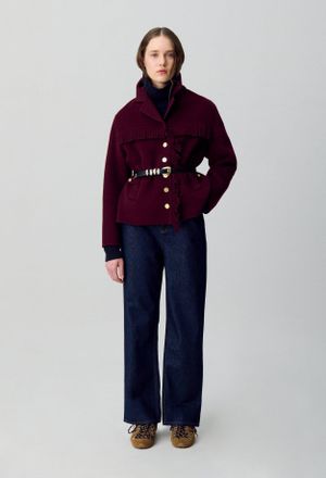 Claudie Pierlot Manteau court laine franges