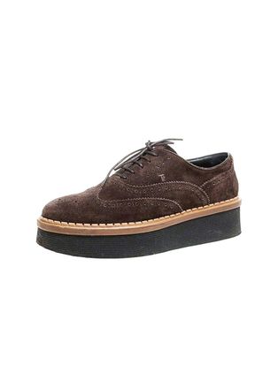 Tod's Brown Suede Platform Brogues Size 38