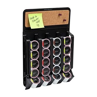 Mind Reader Organiseur de dosettes &agrave; usage unique, support mural, capacit&eacute; de 20 capsules, magn&eacute;tique ou adh&eacute;sif, 27,3 cm (L) x 39,4 cm (l) x 6,3 cm (H), noir