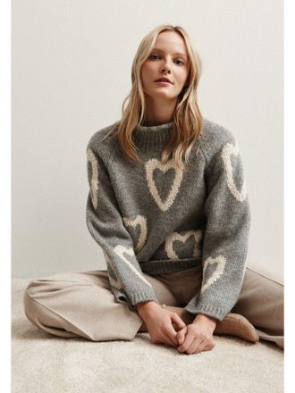 More & More Rundhalspullover softer Herz-Kuschelpullover