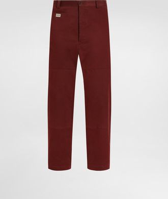 Dolce & Gabbana Cargohose Aus Baumwolle Mit Plakette - Mann Hosen Und Shorts Bordeaux 46
