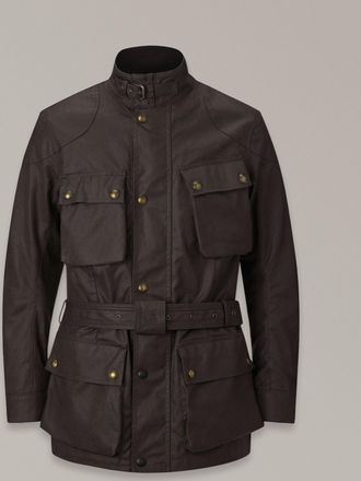 Belstaff Belstaff Trialmaster Motorradjacke für Herren Waxed Cotton Mahagoni XL