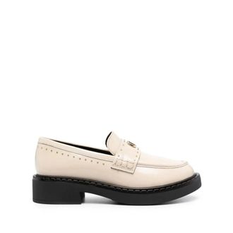 Twinset Loafer aus Leder mit Nieten - - Shoes - Damen - Beige - 41 EU