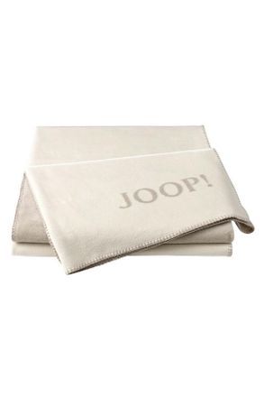 Joop Wohndecke Uni Doubleface, Weiß, Beige, Textil, 150x200 cm, Made in Germany, Oeko-Tex Standard 100, Kettelrand, pflegeleicht