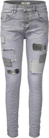 Jewelly Écusson Boyfriend pour femme - Coupe ajustée, Gris délavé., 36