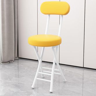 Generic Tragbarer, klappbarer Lederhocker mit R&uuml;cken- und Fu&szlig;st&uuml;tze - gepolsterter Barstuhl -, leicht, ideal f&uuml;r Outdoor-Aktivit&auml;ten, Camping und Zuhause