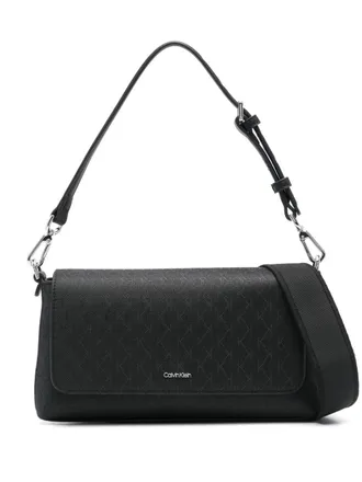 Calvin Klein sac port&eacute; &eacute;paule &agrave; motif monogramm&eacute; - Noir