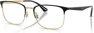 Ray-Ban Rb6421 Optics Schwarz & Gold Fassung Klar Glas Polarisiert 56-18