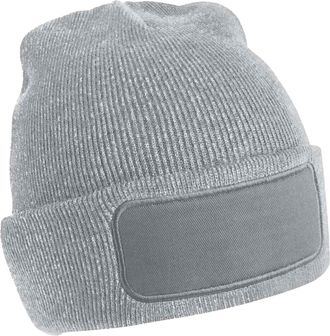 Beechfield B445 Patch Beanie, grau meliert, XS-XL