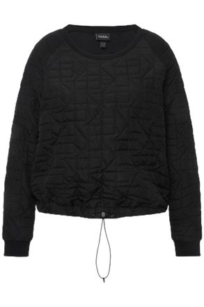 Ulla Popken Damen große Größen Übergrößen Plus Size Sweatshirt, Steppmuster, Saumband, Rundhals, Langarm schwarz 50+ 822240100-50+