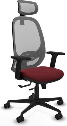 Piqueras y Crespo Zylindrischer B&uuml;rostuhl mit 2D-Armlehnen, h&ouml;henverstellbare Lendenwirbelst&uuml;tze und h&ouml;henverstellbares Kopfteil und Neigungsverstellung. Ausgestattet m