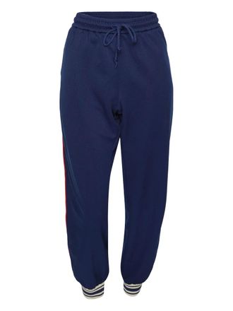 Gucci pantalon de jogging à bandes Web - Bleu