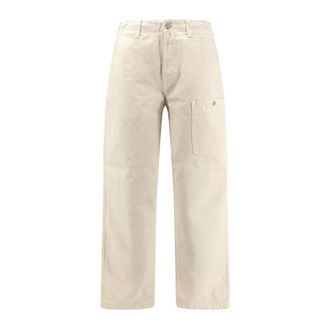 Stone Island Homme, Pantalons, Beige, Taille: W33 Pantalon Ample en Coton