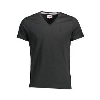 Tommy Hilfiger Homme, Tops, Noir, Taille: L T-shirt Noir Col V en Coton
