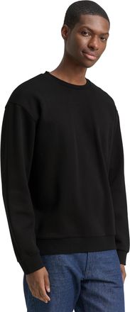 Tom Tailor Herren 1049014 Sweatshirt mit Logo-Badge, 29999-Black, XXL
