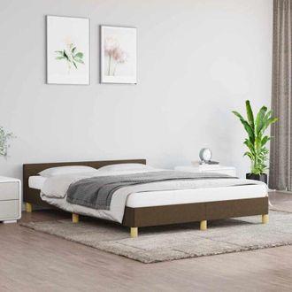 vidaXL Cadre de lit sans matelas marron foncé 140x190 cm tissu Vidaxl