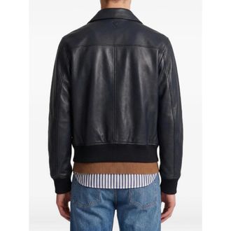 Ami Lambskin Leather Jacket - Black