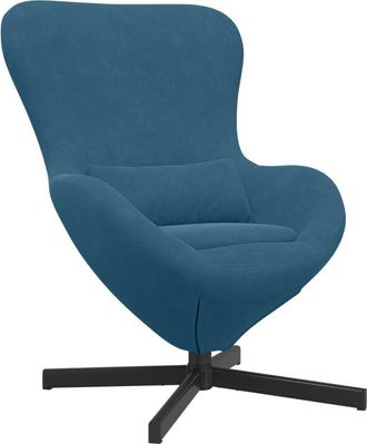 vidaXL Fauteuil oeuf Bleu Velours Vidaxl