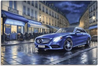 Artland Wanddeko Leinwand Bilder Wandbild 30x20 cm aesthetic room decor Sportwagen Auto Klassiker Mercedes U5PT