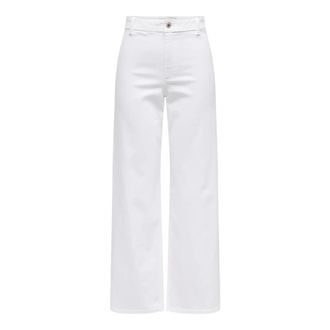Jacqueline de Yong Iris Stretch High Waist Wide Pant - - Trousers - Damen - Wei&szlig; - S