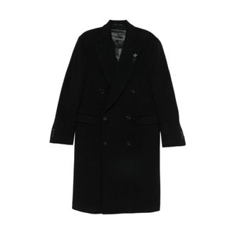 Lardini Zweireihiger Mantel mit steigendem Revers - - Coats - Herren - Schwarzk - XL