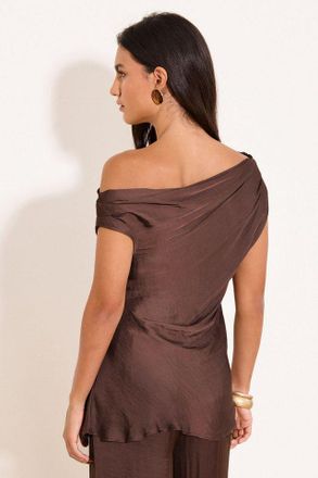 Lipsy Blusentop Lipsy strukturiertes Satin-Oberteil, Regular (1-tlg)