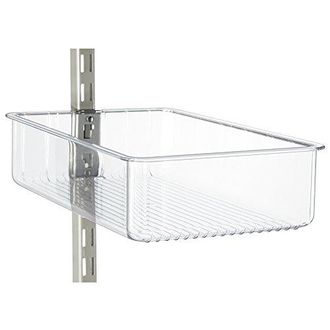 InterDesign iDesign 45860EU Tru-Grasp Rail Bin, Durchsichtig, 32 x 15 x 12,5 cm, silber