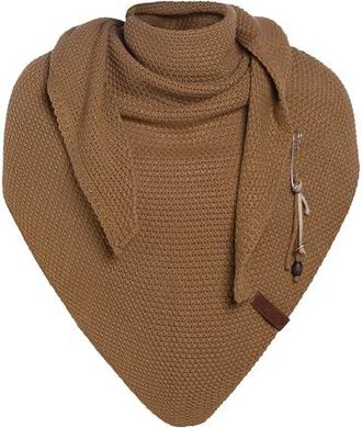 Knit Factory Coco Ch&acirc;le Tricot&eacute; - Foulard Triangle - Foulard femme pour lautomne et lhiver - &Eacute;charpe Femme - Ch&acirc;le Femme - 100% Fabriqu&eacute; en Europe - New Camel - 19