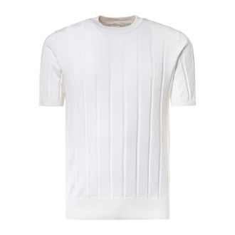 Eleventy Homme, Pulls, Blanc, Taille: XL Pull Col Rond en Coton, Soie et Cachemire