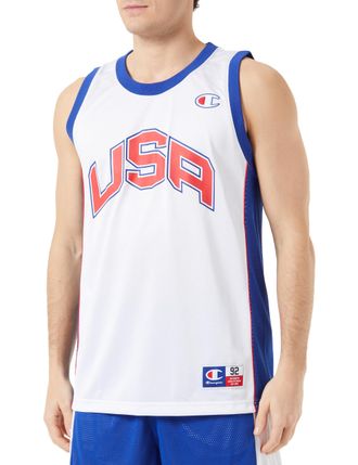 Champion Legacy Retro Sport - USA S/L Tank Tanktop, Weiß, L Herren SS24, Weiß, Large