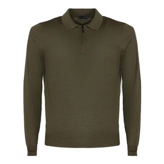 Drumohr Polohemd aus Schurwolle - - Tops - Herren - Gr&uuml;n - L