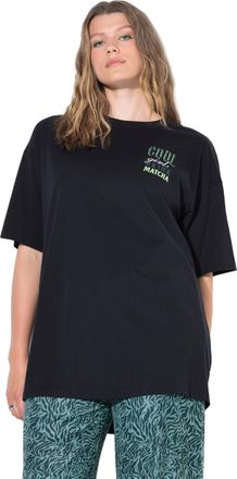 STUDIO UNTOLD Damen gro&szlig;e Gr&ouml;&szlig;en &Uuml;bergr&ouml;&szlig;en Plus Size T-Shirt, Oversized, Statement und Schrift schwarz 58+ 843895100-58+