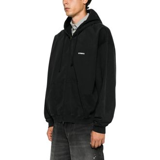 VETEMENTS Homme, Sweatshirts et sweats &agrave; capuche, Noir, Taille: M Zip-throughs