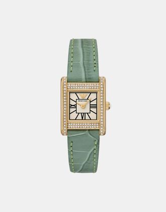 Emporio Armani Montre pour femme en acier inoxydable &agrave; 2 aiguilles - Dor&eacute;