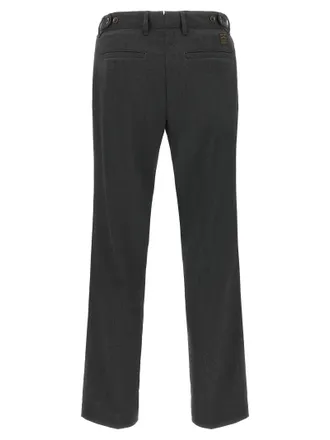 Incotex Wool Blend with Adjustable Tabs Trousers - Gray