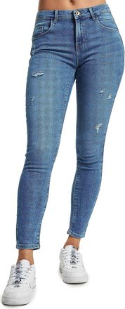 Only Womens ONLDAISY REG Push UP SK ANK Dest PIM Box Jeans, Light Medium Blue Denim, 28W / 32L