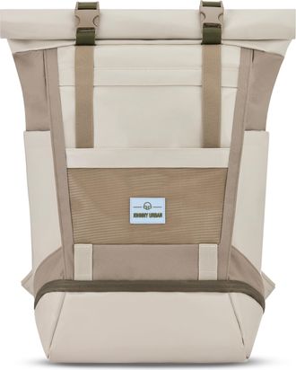 Johnny Urban Rolltop Rucksack Damen & Herren Grau Beige - Ashton - Tagesrucksack mit Laptopfach f&uuml;r Uni Arbeit Reise - Gro&szlig;er Backpack mit Extra Schuhfach - Wasser