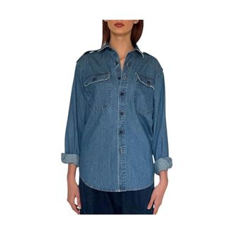 Roy Rogers Femme, Chemises, Bleu, Taille: 42 FR Camicia Militare