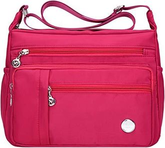Generic Sac à bandoulière tendance en nylon pour femme, rose vif, Small