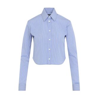 Balenciaga Gestreiftes Cropped Shirt - - Blouses & Shirts - Damen - Blau - XS
