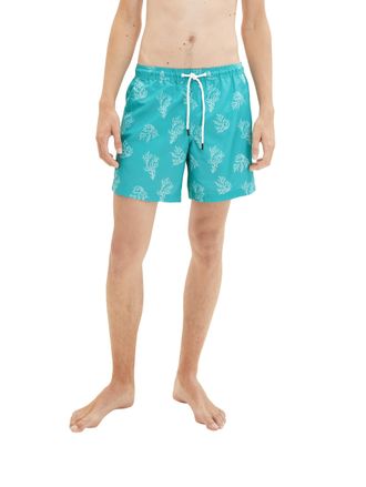 Tom Tailor Herren Badeshorts mit Muster 1035053, 31430 - green white big coral print, M
