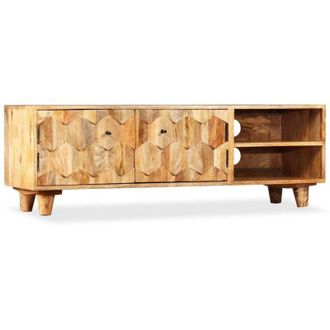 vidaXL Vidaxl - Meuble tv Bois massif de manguier 118 x 35 x 40 cm