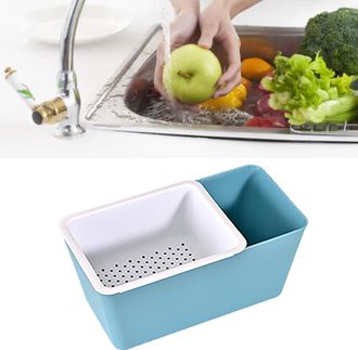 Generic Snack-Organizer, Zweilagige Praktische Lebensmittel-Abtropfbox, Multifunktional für Nüsse (Blue)