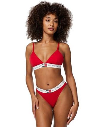 Tommy Hilfiger Slip Bikini Femme Classic avec Ceinture Embl&eacute;matique, Rouge (Primary Red), L