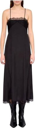 Zadig&Voltaire Femme, Robes, Noir, Taille: 38 FR Ridar Lace Midi Dress