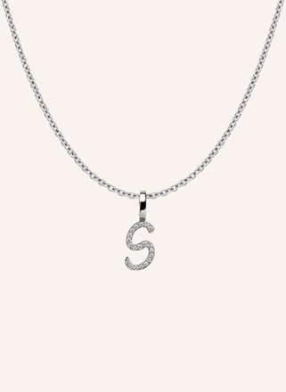 Cada Cada Kette Tiny Diamond Letter S silber
