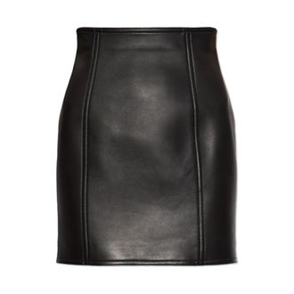 Balmain Kurzer Lammlederrock - - Skirts - Damen - Schwarzk - 2XS