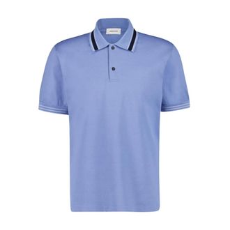 Ferragamo Baumwoll-Piqu&eacute;-Polohemd - - Tops - Herren - Blau - S