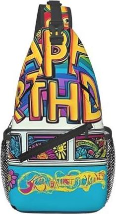 Generic Un sac &agrave; bandouli&egrave;re color&eacute; hippie pour anniversaire, voyage, sac &agrave; dos &agrave; bandouli&egrave;re pour homme, sac &agrave; dos de randonn&eacute;e