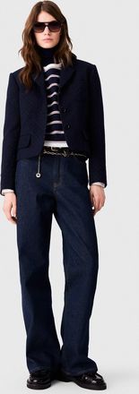 Maje Veste De Tailleur Courte - Bleu Marine - Maje